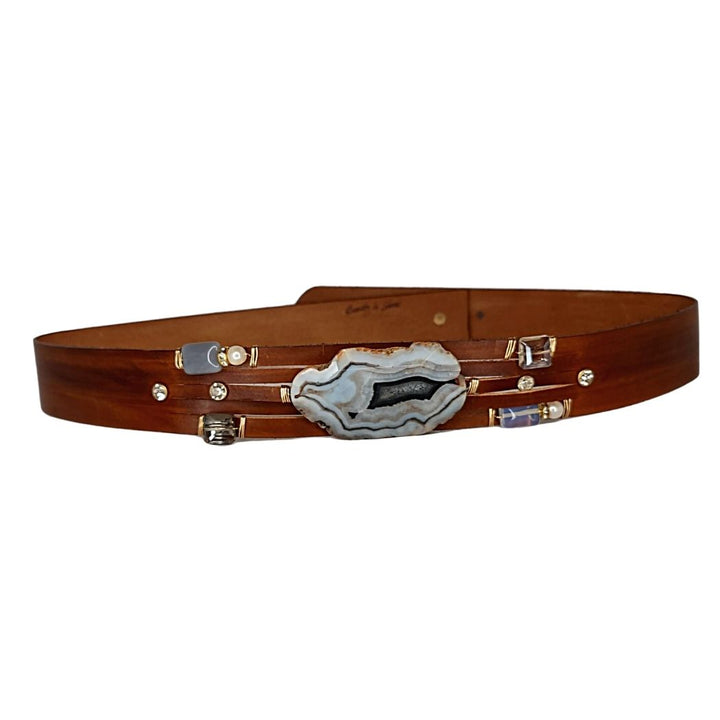 Buy Leather Handmade Belts With Gemstones & Rhinestones – Beauty In ...